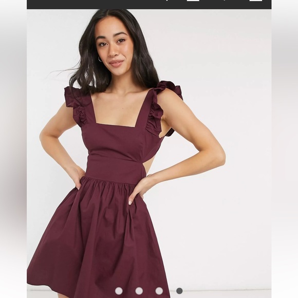 Fashion Union | Dresses | Fashion Union Cutout Beach Dress In Maroon Sz ...